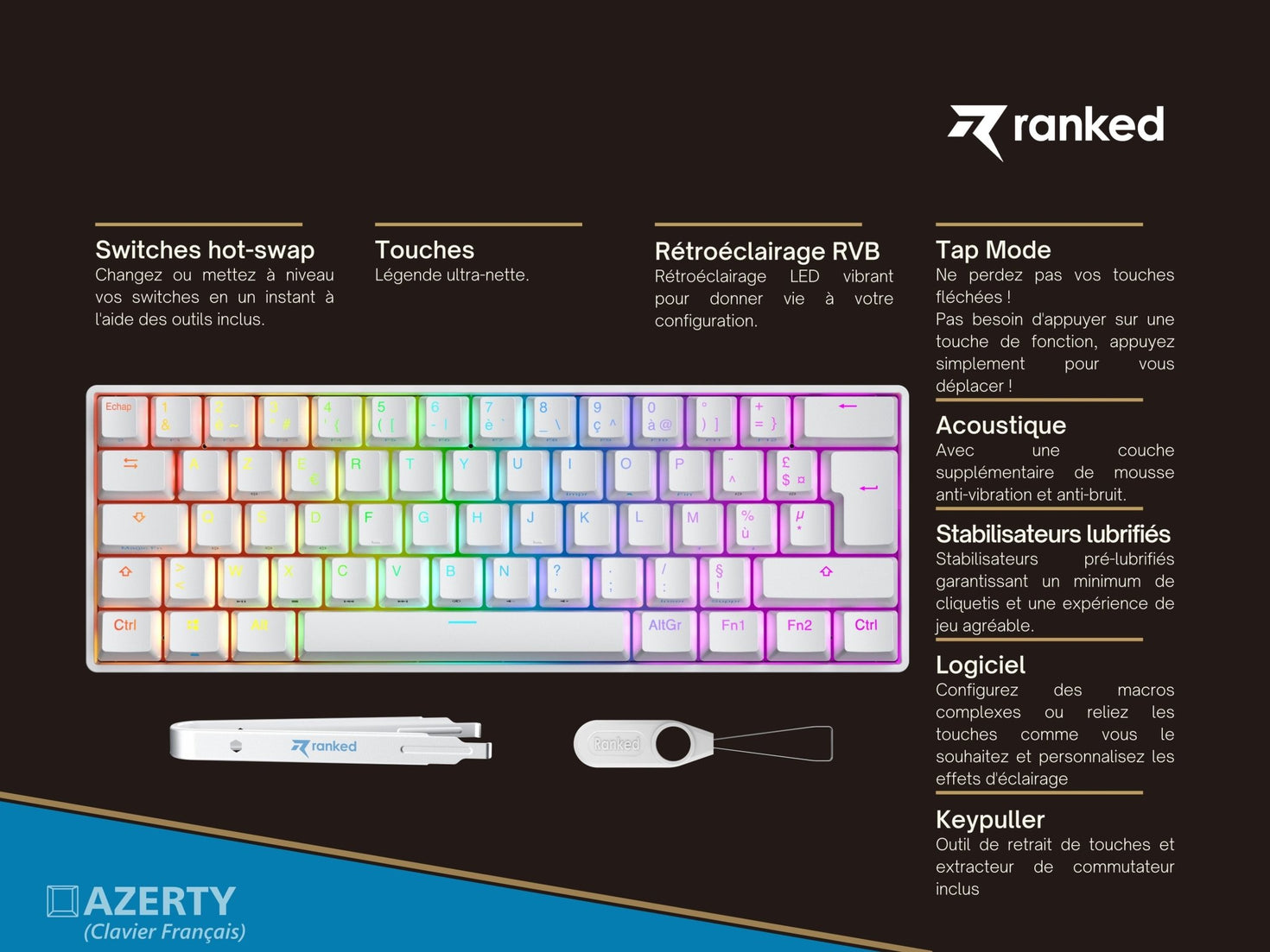 Nova n60 Mechanical Gaming Keyboard - [ISO FR] – Ranked