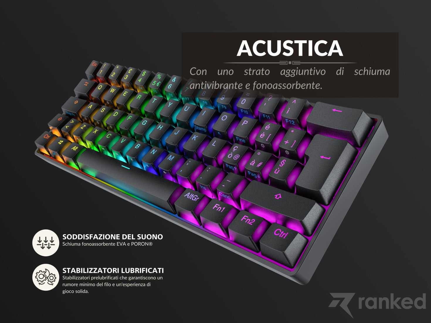 Supernova s60 Mechanical Gaming Keyboard - [ISO IT] – Ranked